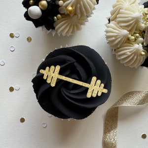 Gym / Weightlifting Themed Cupcake Toppers - Cake Charms - Dumbbell ...
