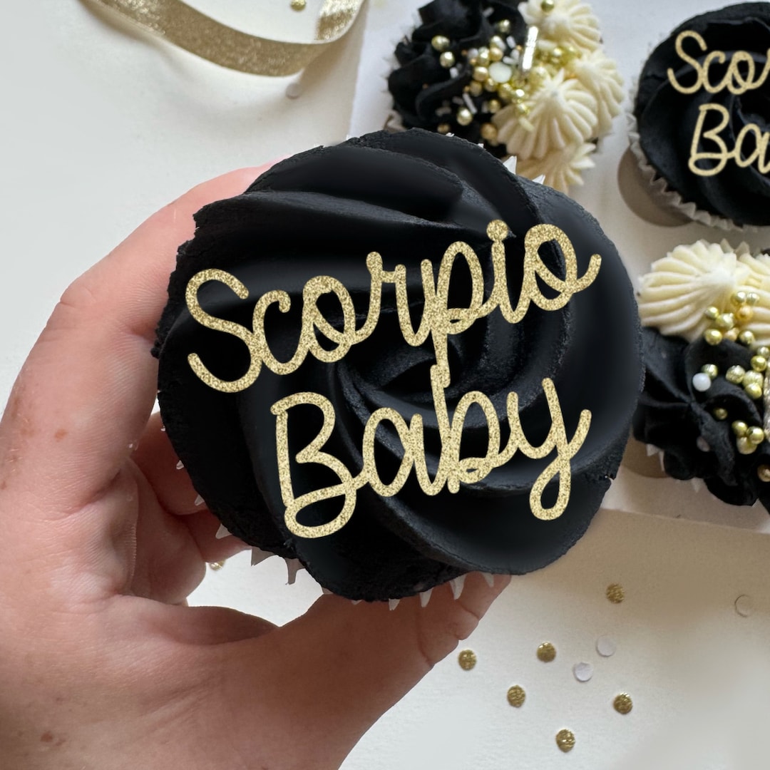 Scorpio Baby Cupcake Toppers Happy Birthday Cake Star Sign Astrological ...