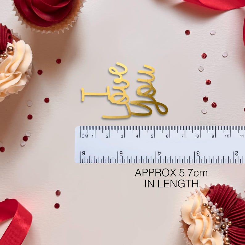 I Love You Cupcake Toppers - Bento Cake Charm- Wedding Anniversary ...