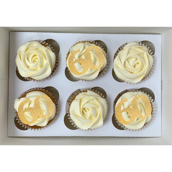 60th Cupcake Topper 60 Happy Birthday Cupcake Cake Toppers | Etsy UK