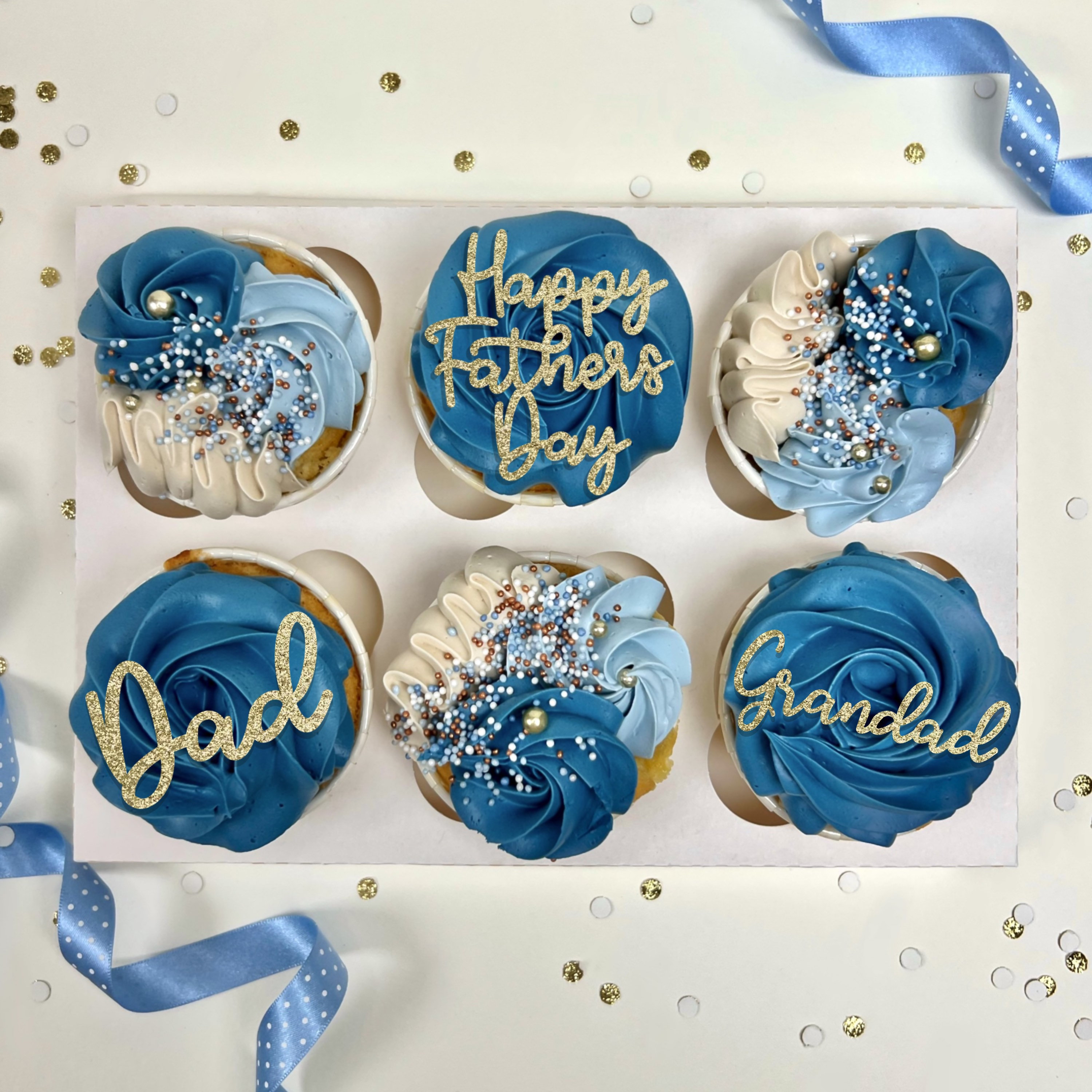 Happy Fathers Day Cupcake Cake Toppers Mixed Pack Dad - Etsy