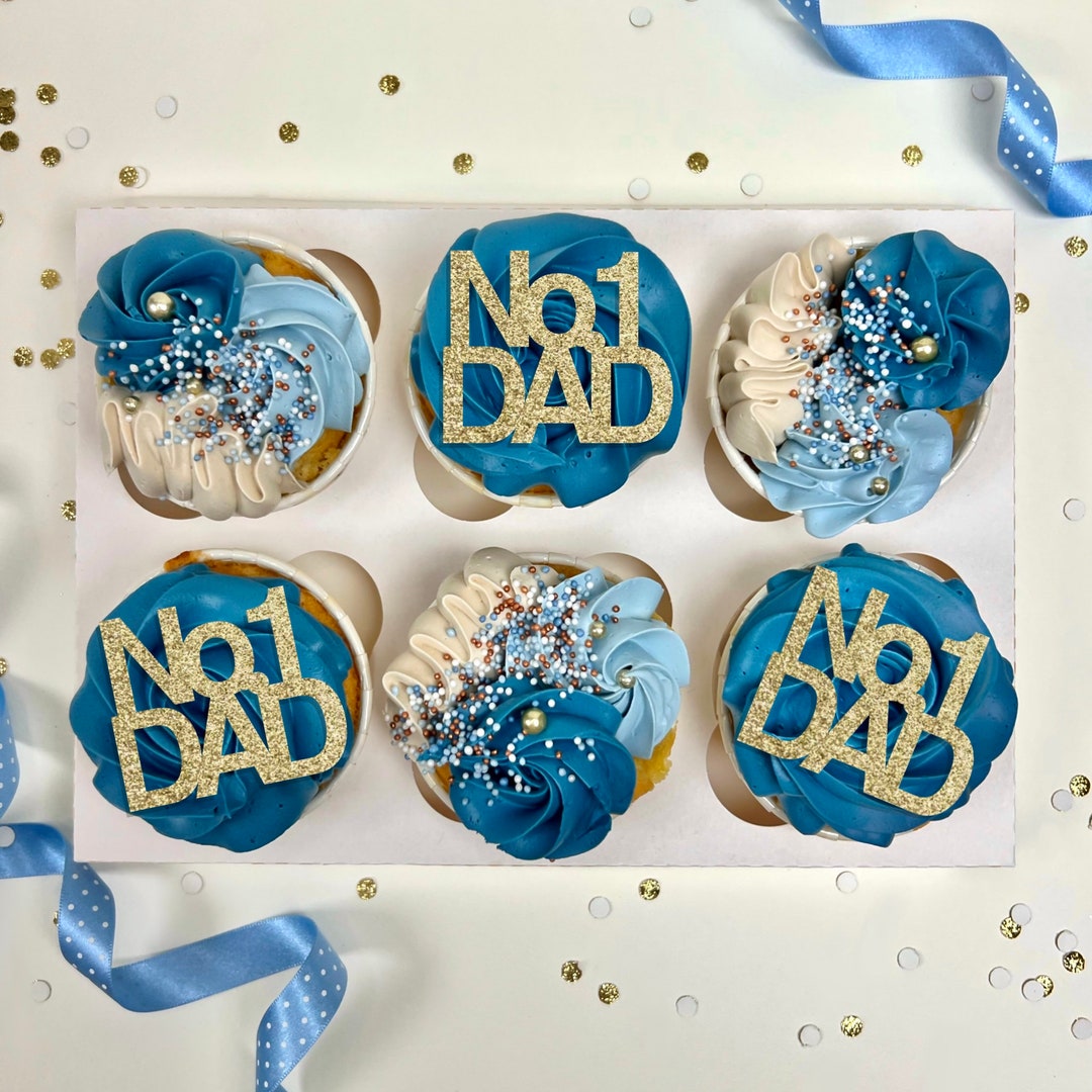 No. 1 Dad Fathers Day Cupcake Cake Toppers 1 Dad Number - Etsy