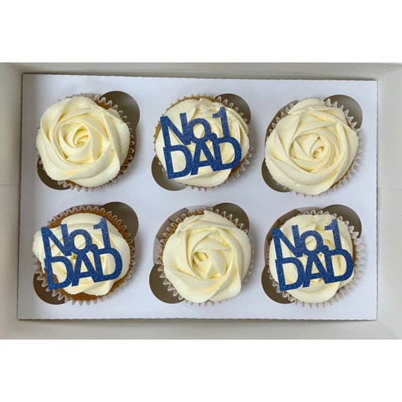 No. 1 Dad Fathers Day Cupcake Cake Toppers 1 Dad Number | Etsy