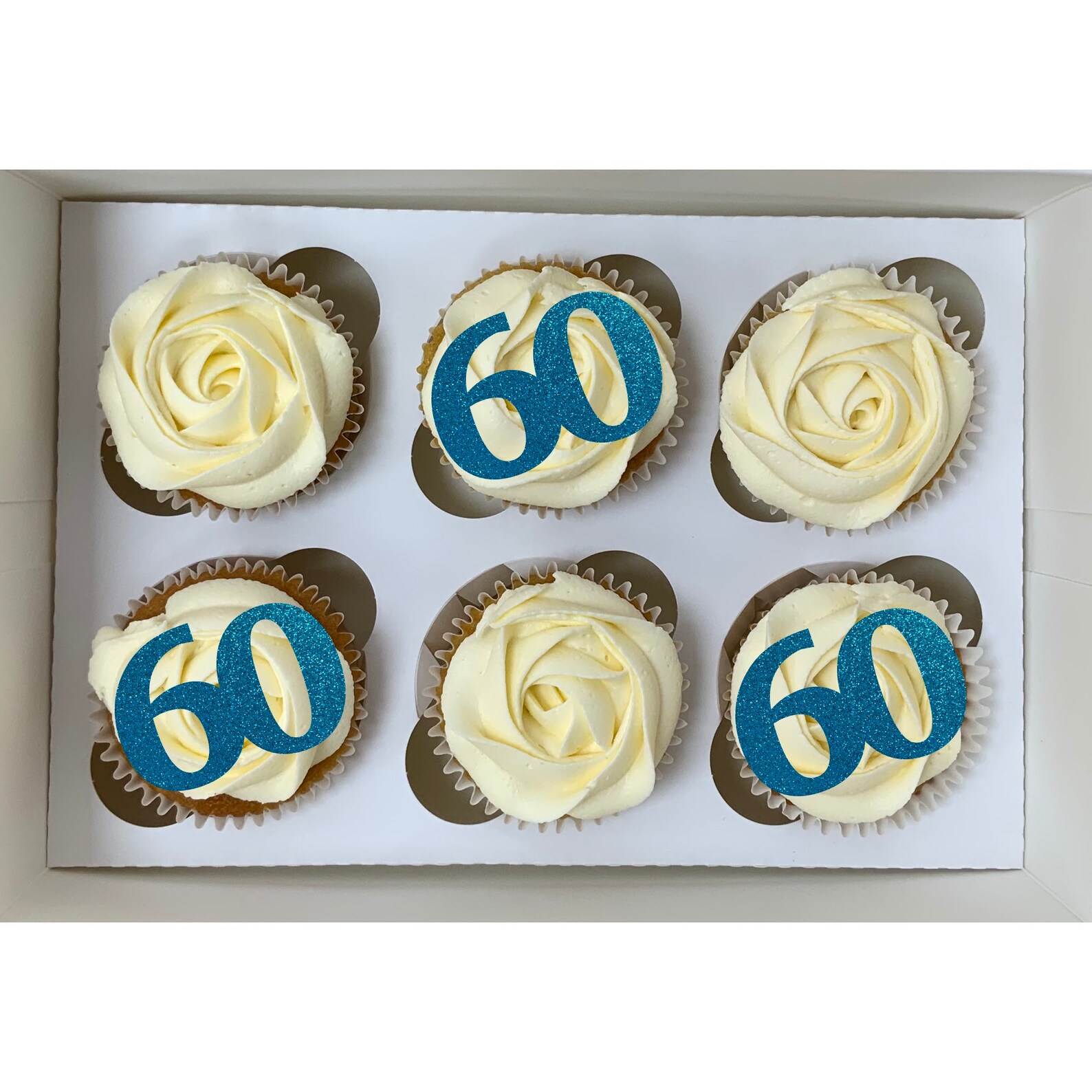 60th Cupcake Topper 60 Happy Birthday Cupcake Cake Toppers | Etsy UK