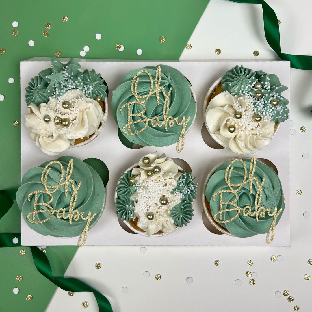 Oh Baby Cupcake Cake Toppers - Any Colour - Customisable - New Born ...