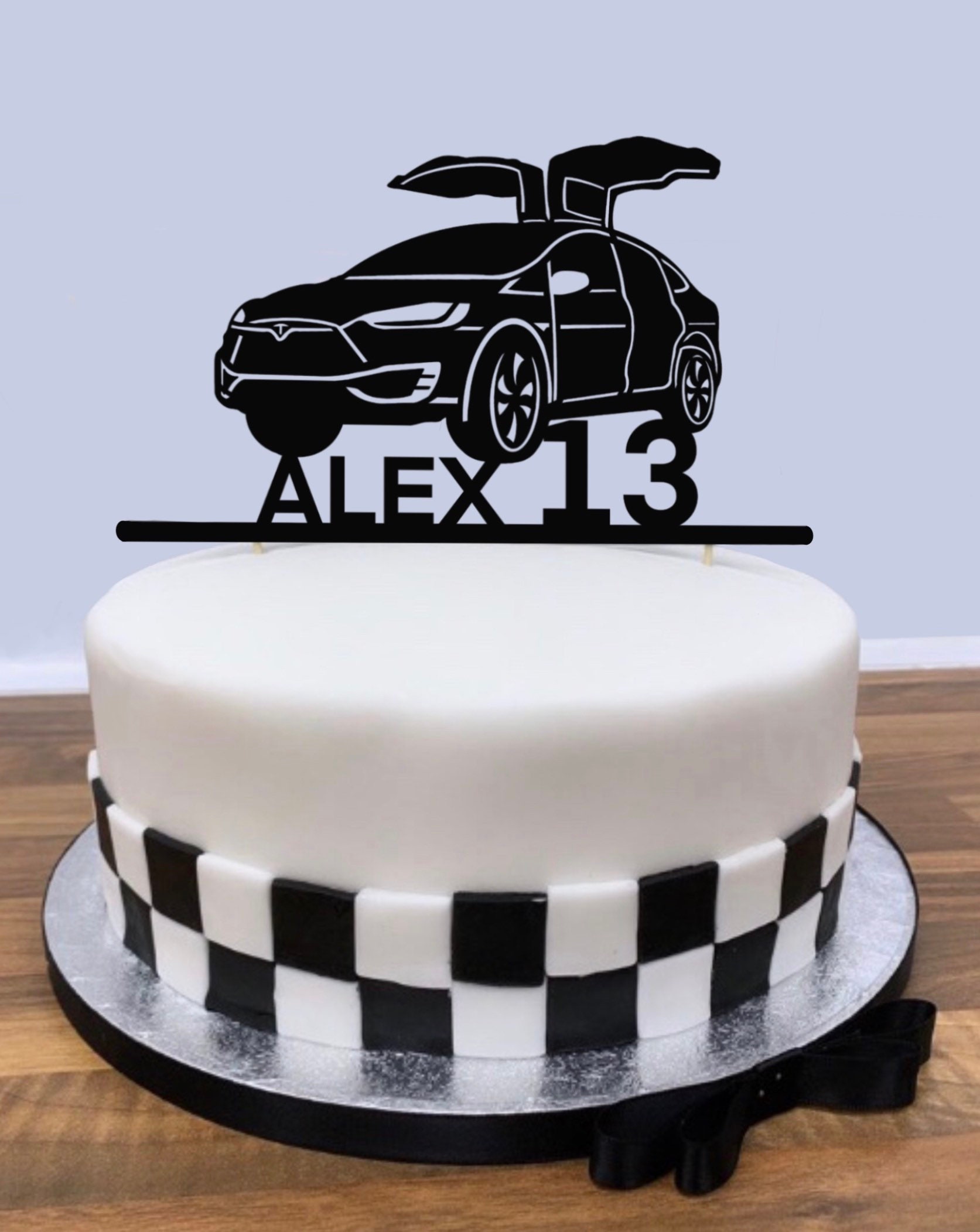 Personalised Tesla Birthday Cake Topper Tesla Model X Car | Etsy UK