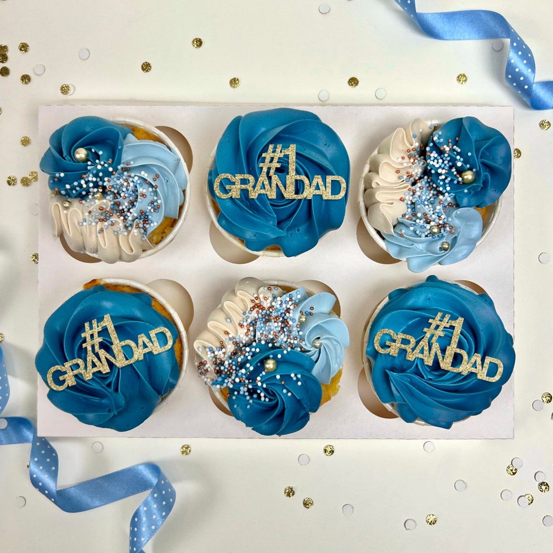 Number 1 Grandad Cupcake Cake Toppers - # 1 Dad - No.1 Dad - Happy ...