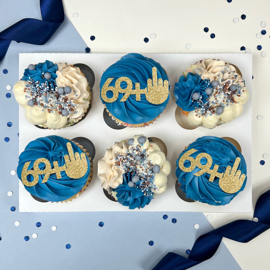 69 1 Cupcake Topper, Middle Finger Topper, Fck 70, 69 Plus 1 , Happy ...