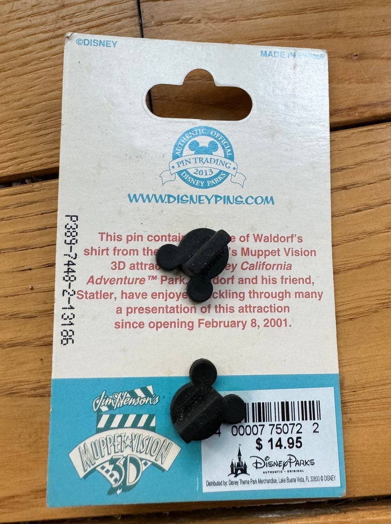 Disney Limited Edition Pin: Muppet Vision 3D, Statler and Waldorf A ...