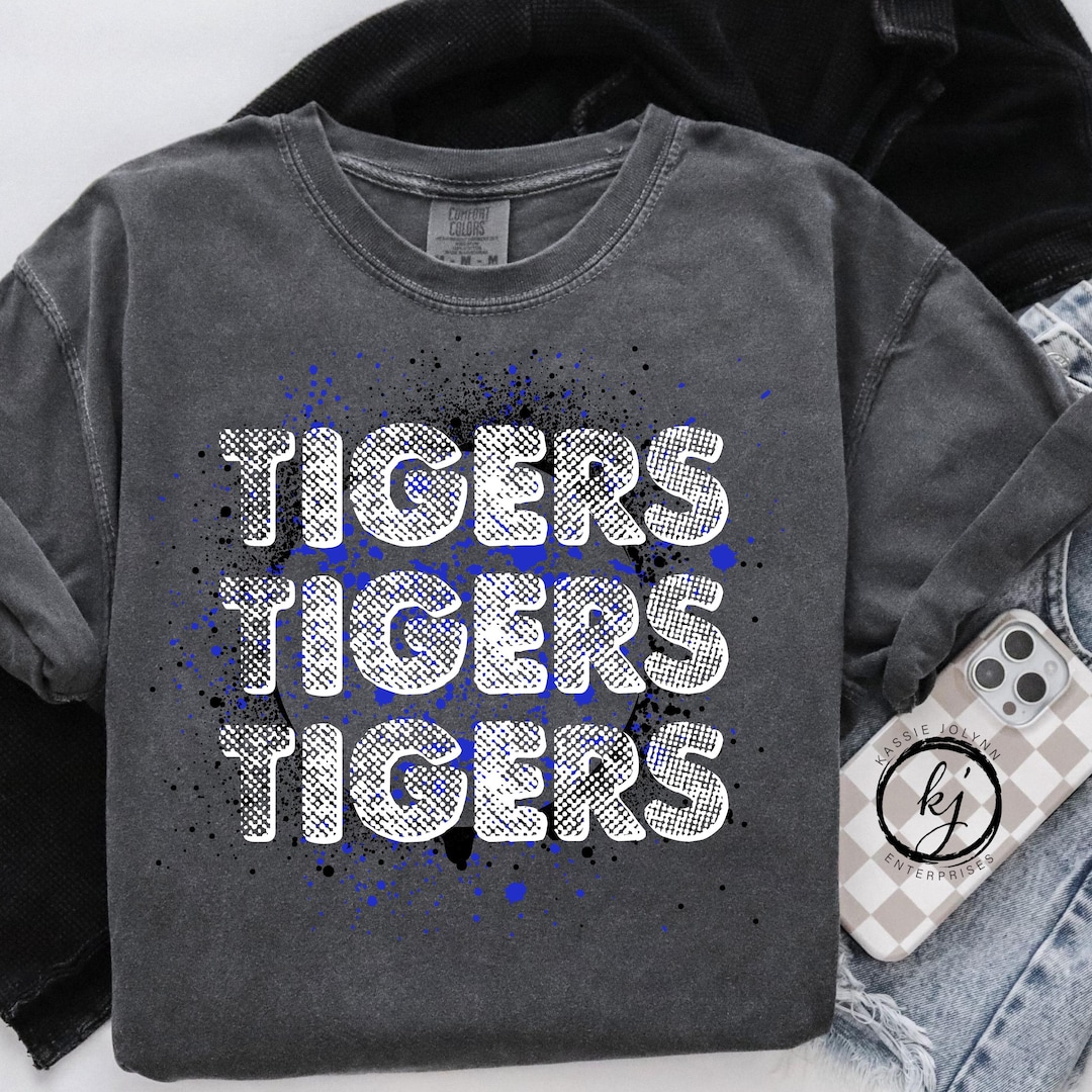 Grunge Splatter School Mascot PNG School Spirit PNG Shirt Design Tigers ...