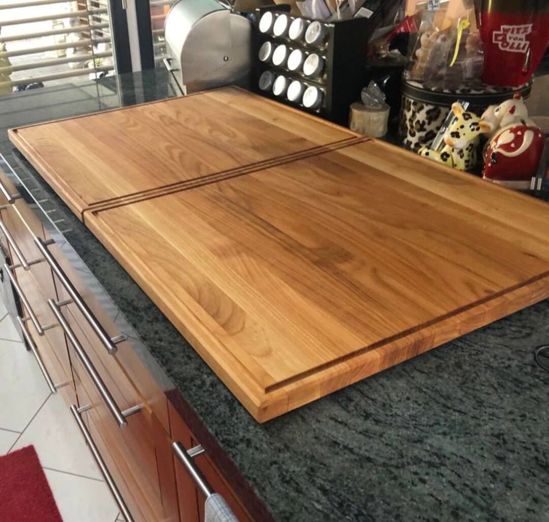 Cherry Two-piece Hob Cover / Induction Hob Cover Made of Solid Wood - Etsy