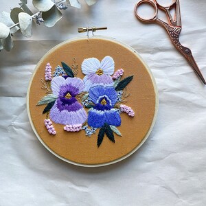 Floral Embroidery Hoop Hand Embroidery Wall Decor Floral - Etsy