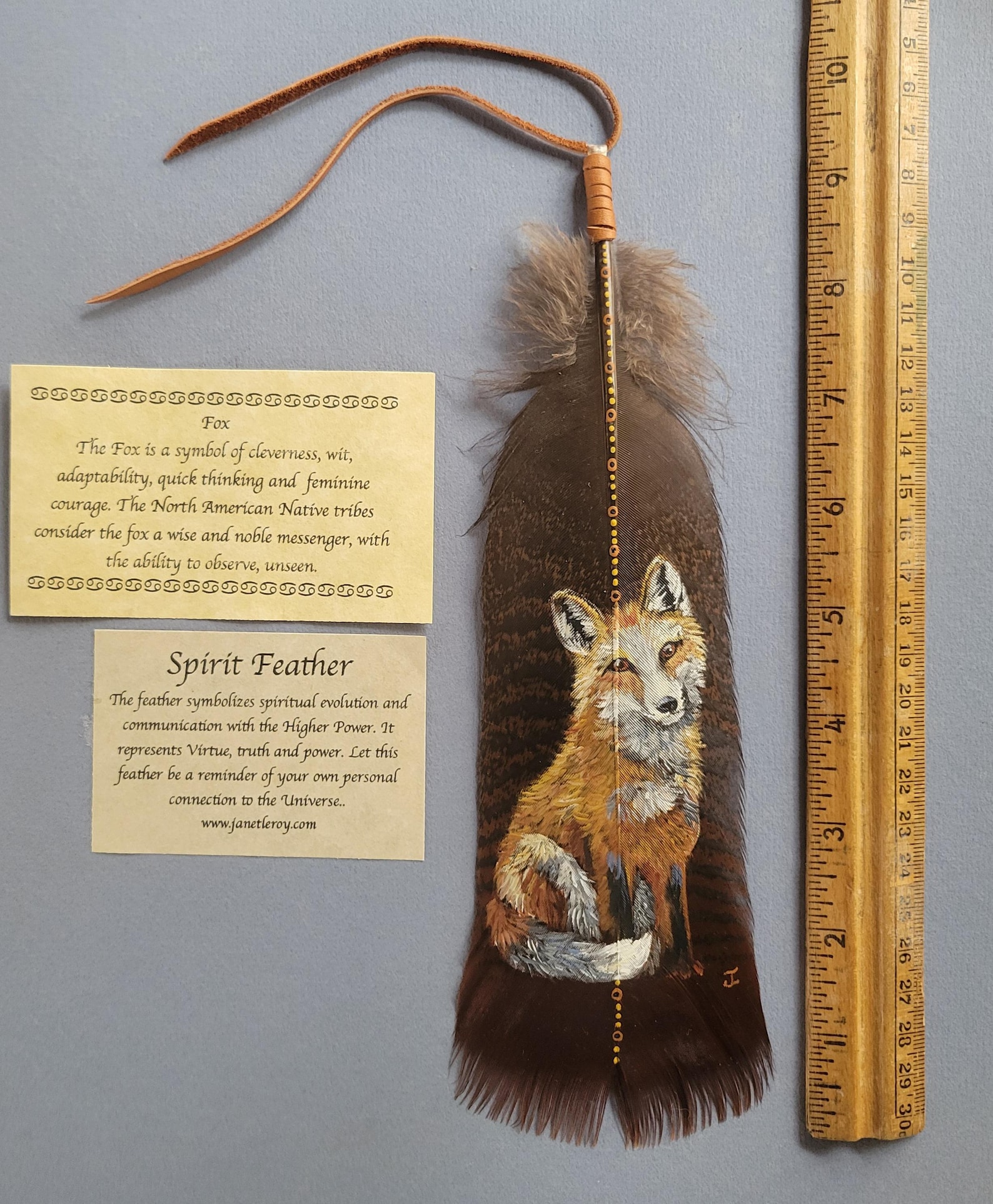 Wolf and Fox Spirit Feathers, Feather Art, Painted Feathers, Animal ...