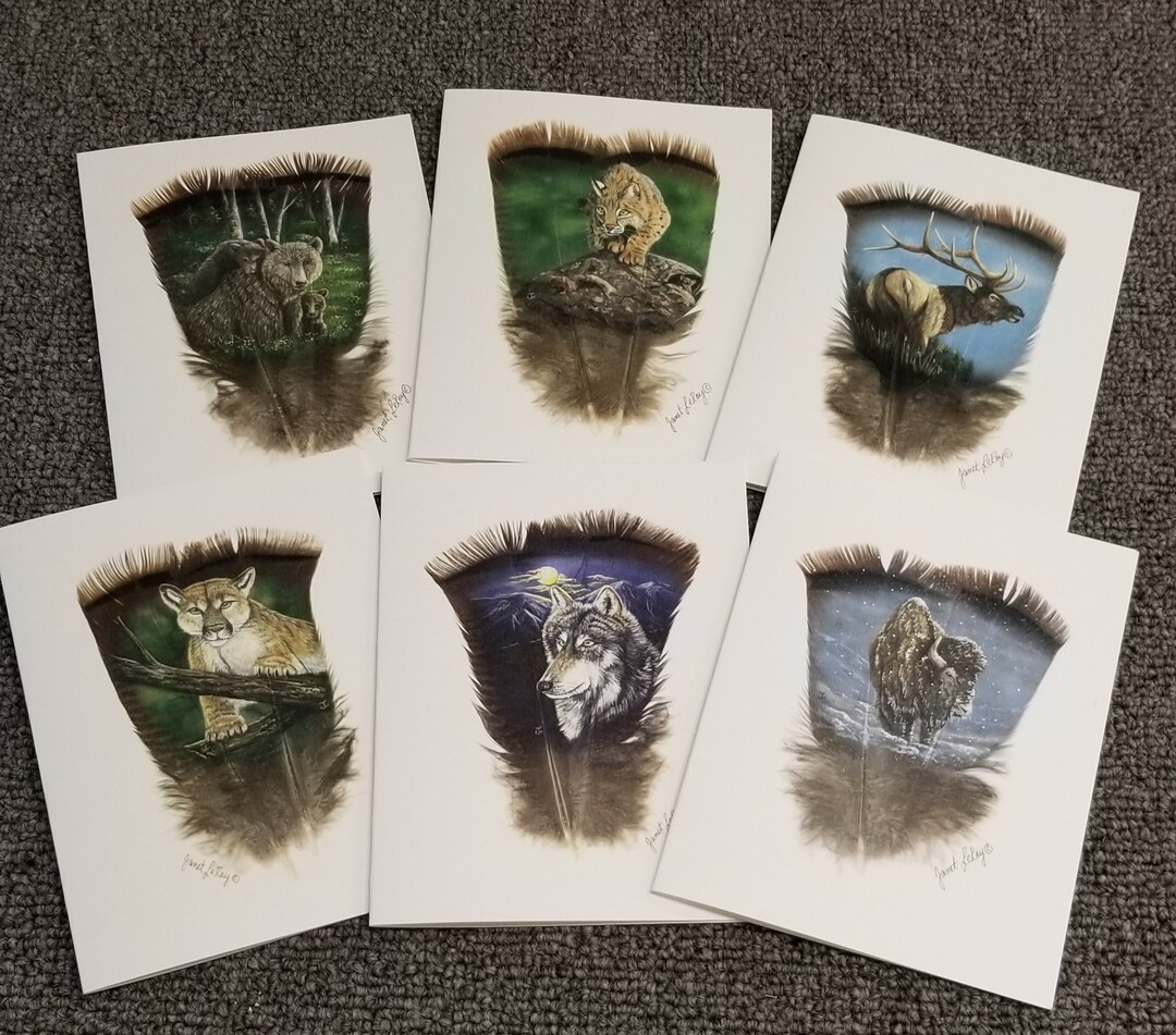 Wild Animals Variety Blank Note Cards, Set of 6 Wild Animal Prints ...