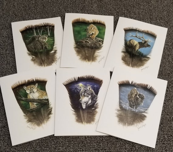 Wild Animals Variety Blank Note Cards Set of 6 Wild Animal - Etsy