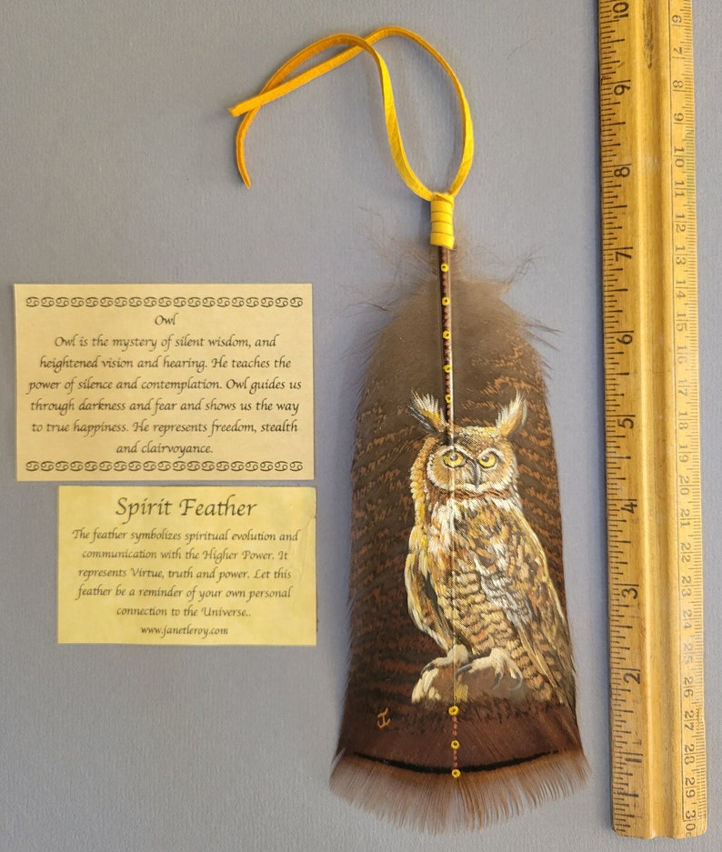 Owl Spirit Feathers, Feather Art, Painted Feathers, Animal Totems - Etsy