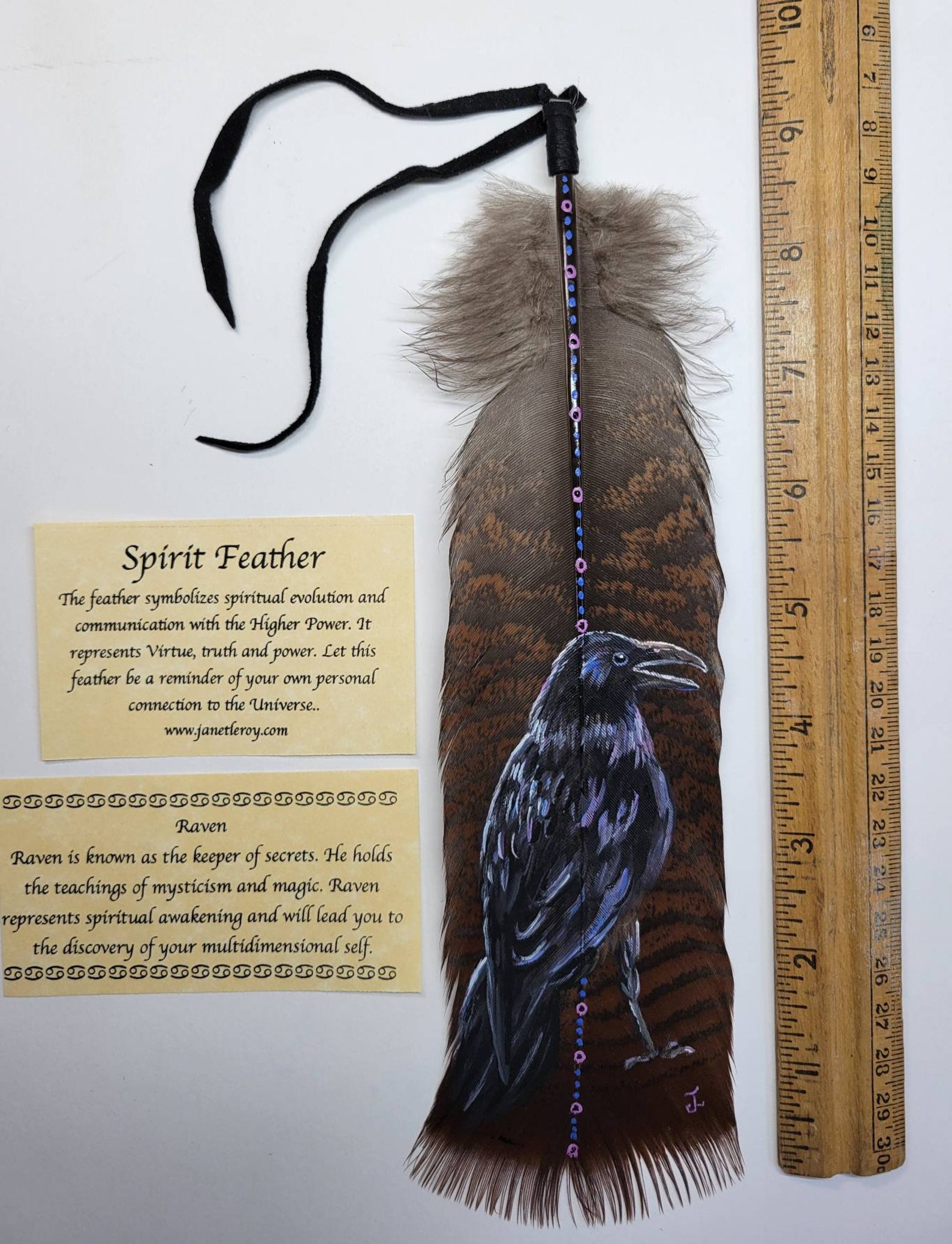 Raven Spirit Feather Feather Art Painted Feathers Animal - Etsy