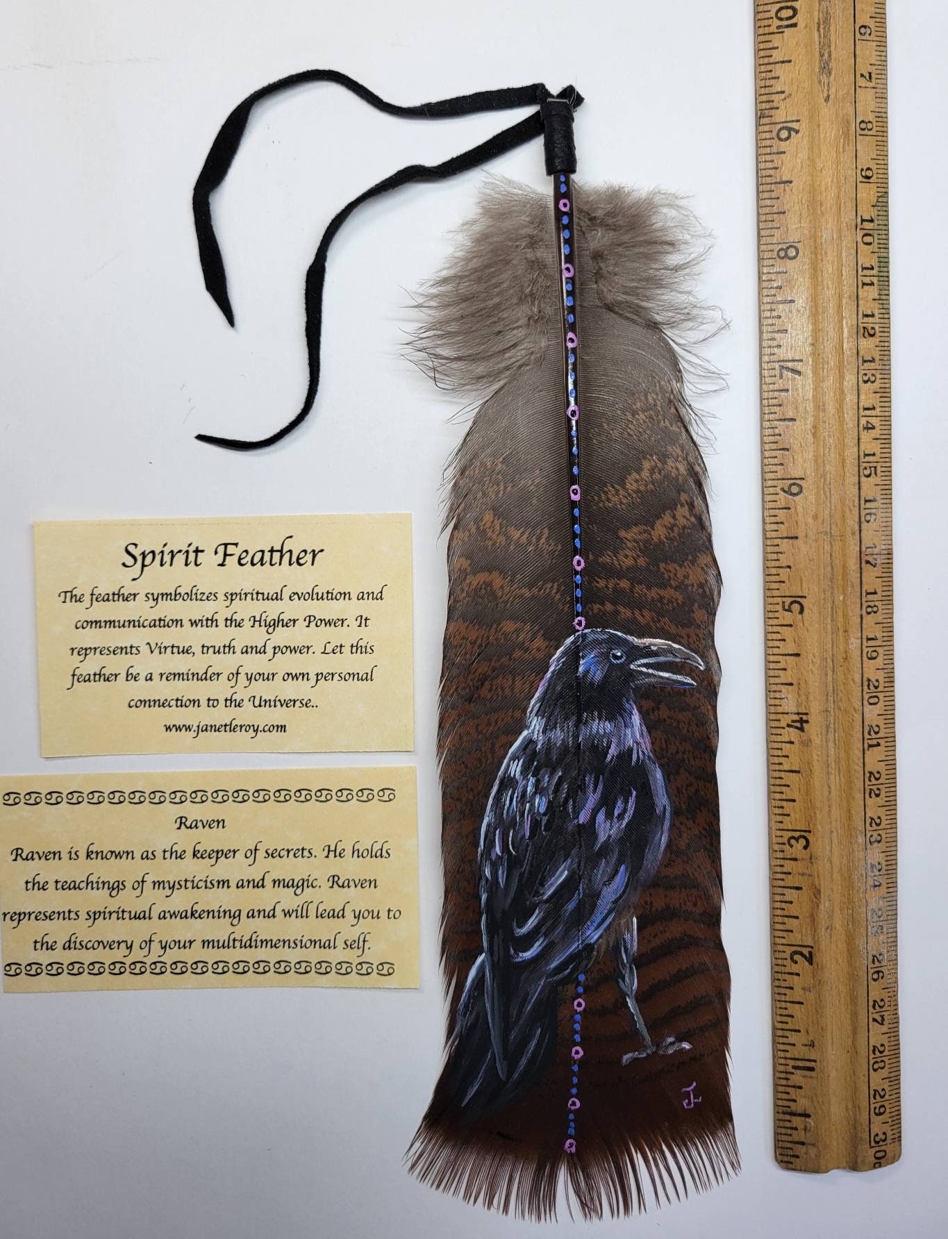 Raven Spirit Feather Feather Art Painted Feathers Animal - Etsy