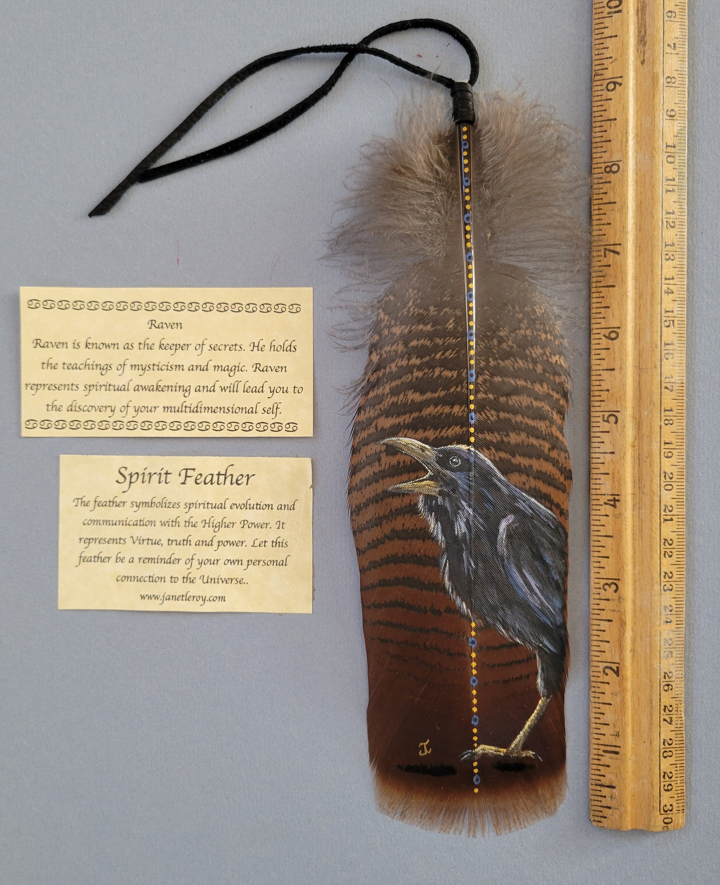 Raven Spirit Feather, Feather Art, Painted Feathers, Animal Totems - Etsy