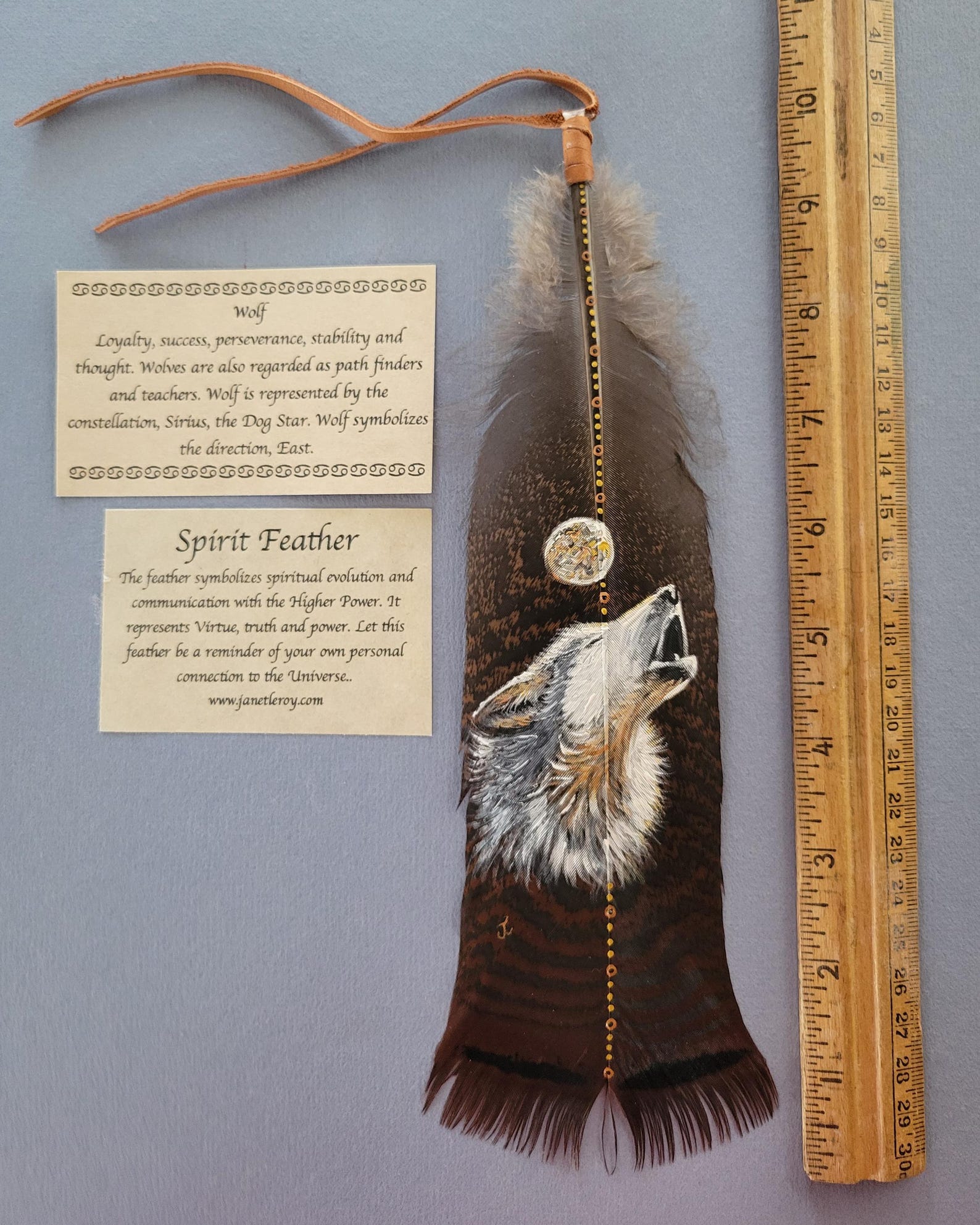 Wolf and Fox Spirit Feathers, Feather Art, Painted Feathers, Animal ...