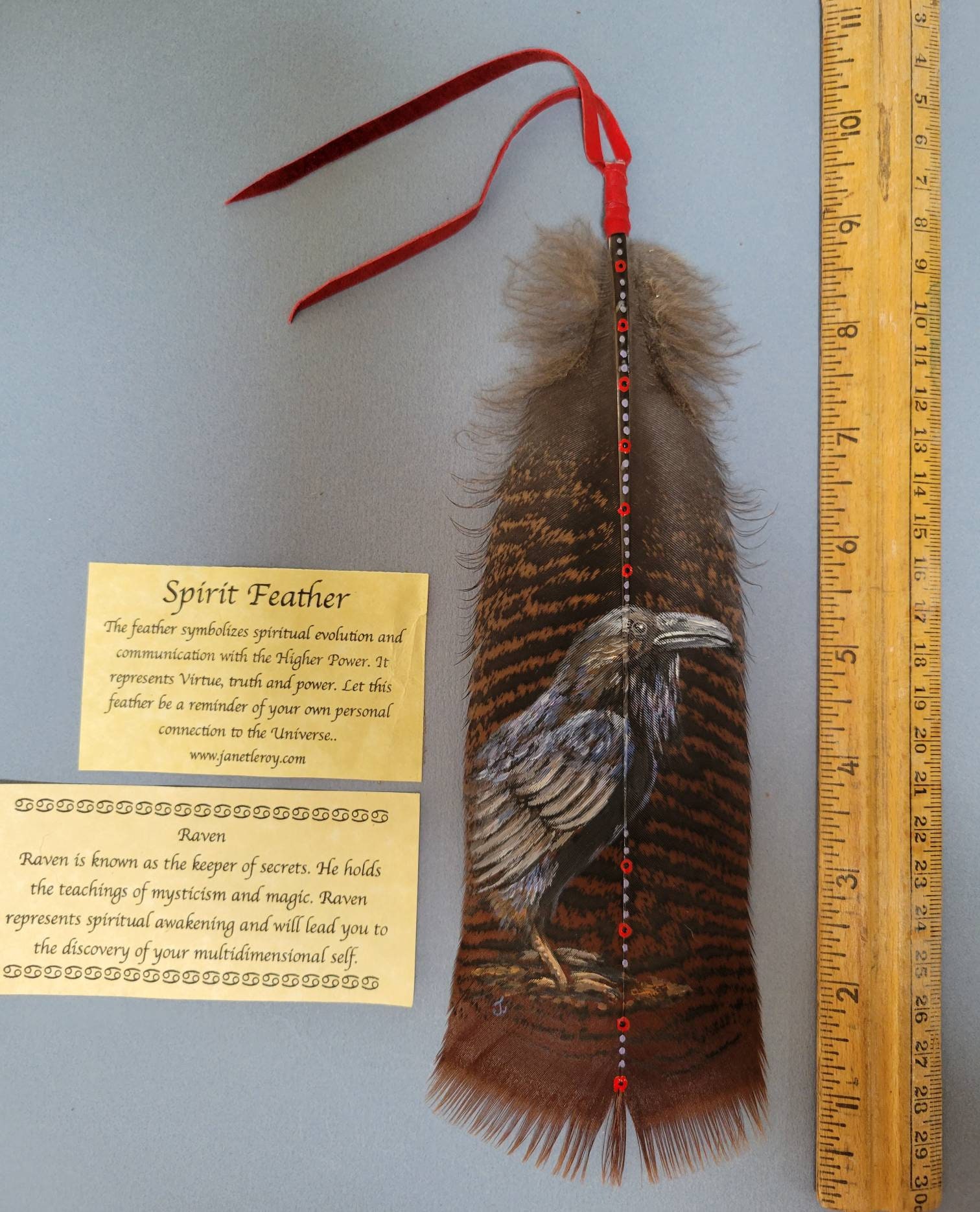 Raven Spirit Feather, Feather Art, Painted Feathers, Animal Totems - Etsy