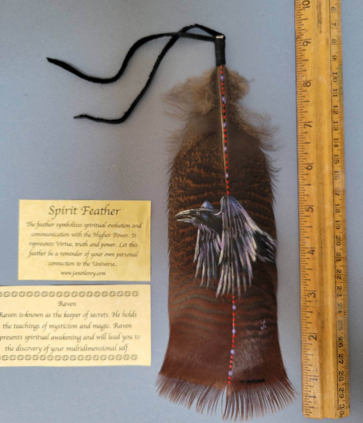 Raven Spirit Feather Feather Art Painted Feathers Animal - Etsy