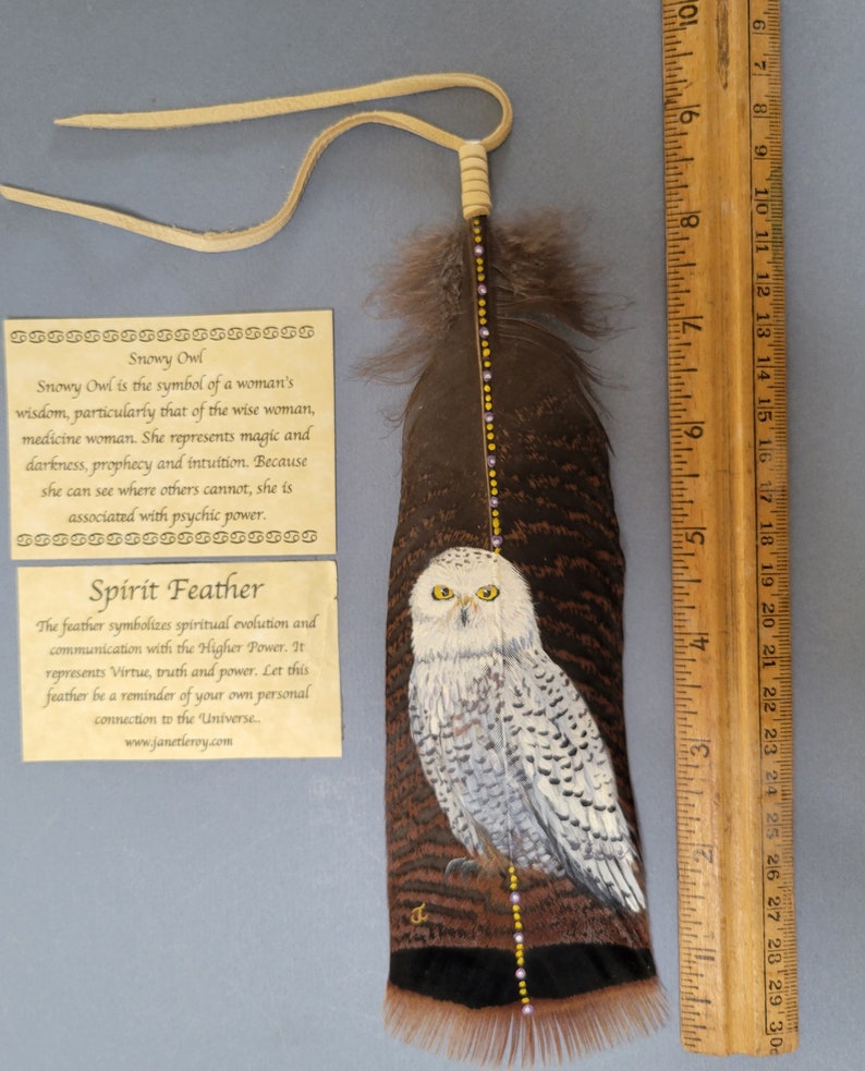 Owl Spirit Feathers, Feather Art, Painted Feathers, Animal Totems - Etsy