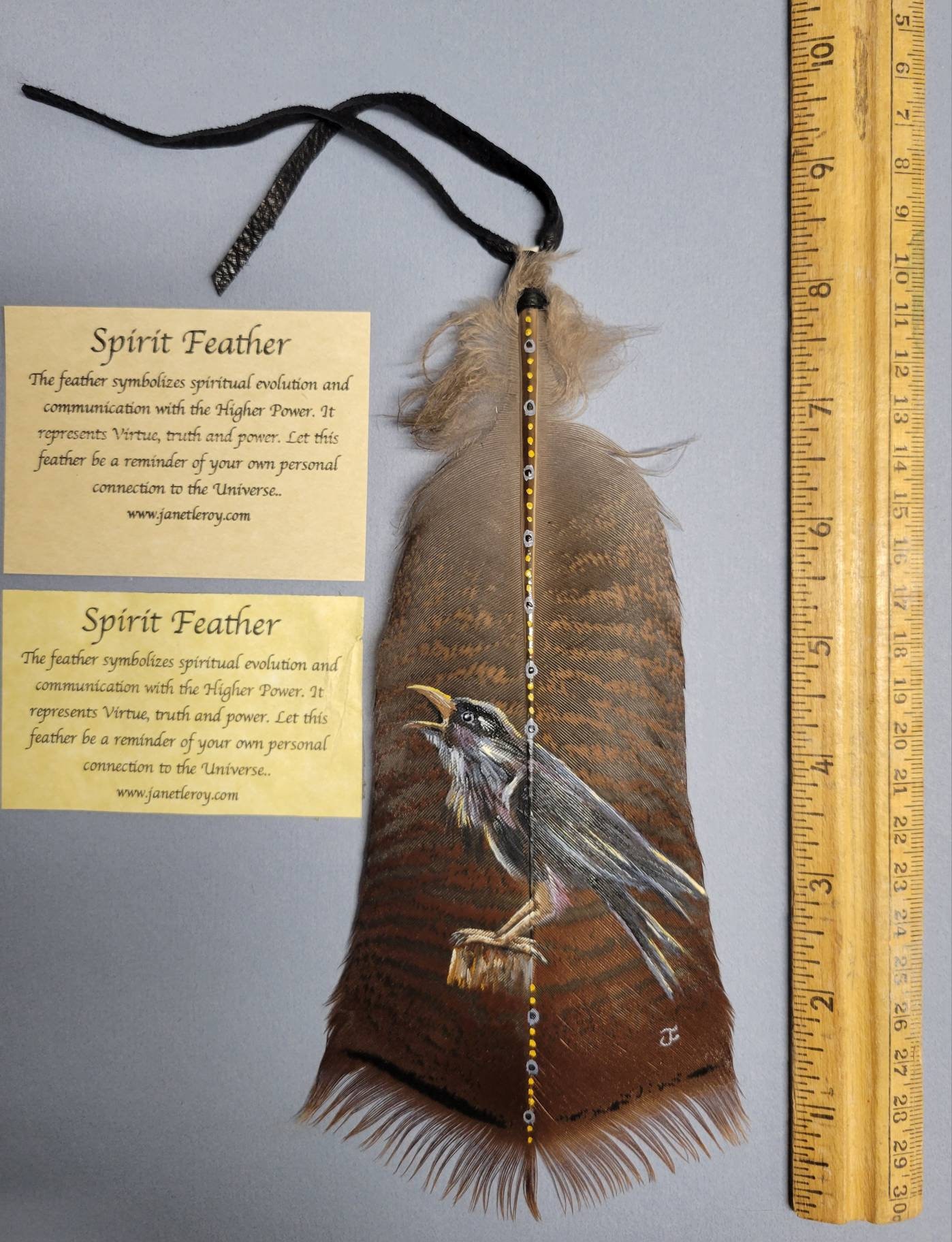 Raven Spirit Feather, Feather Art, Painted Feathers, Animal Totems - Etsy