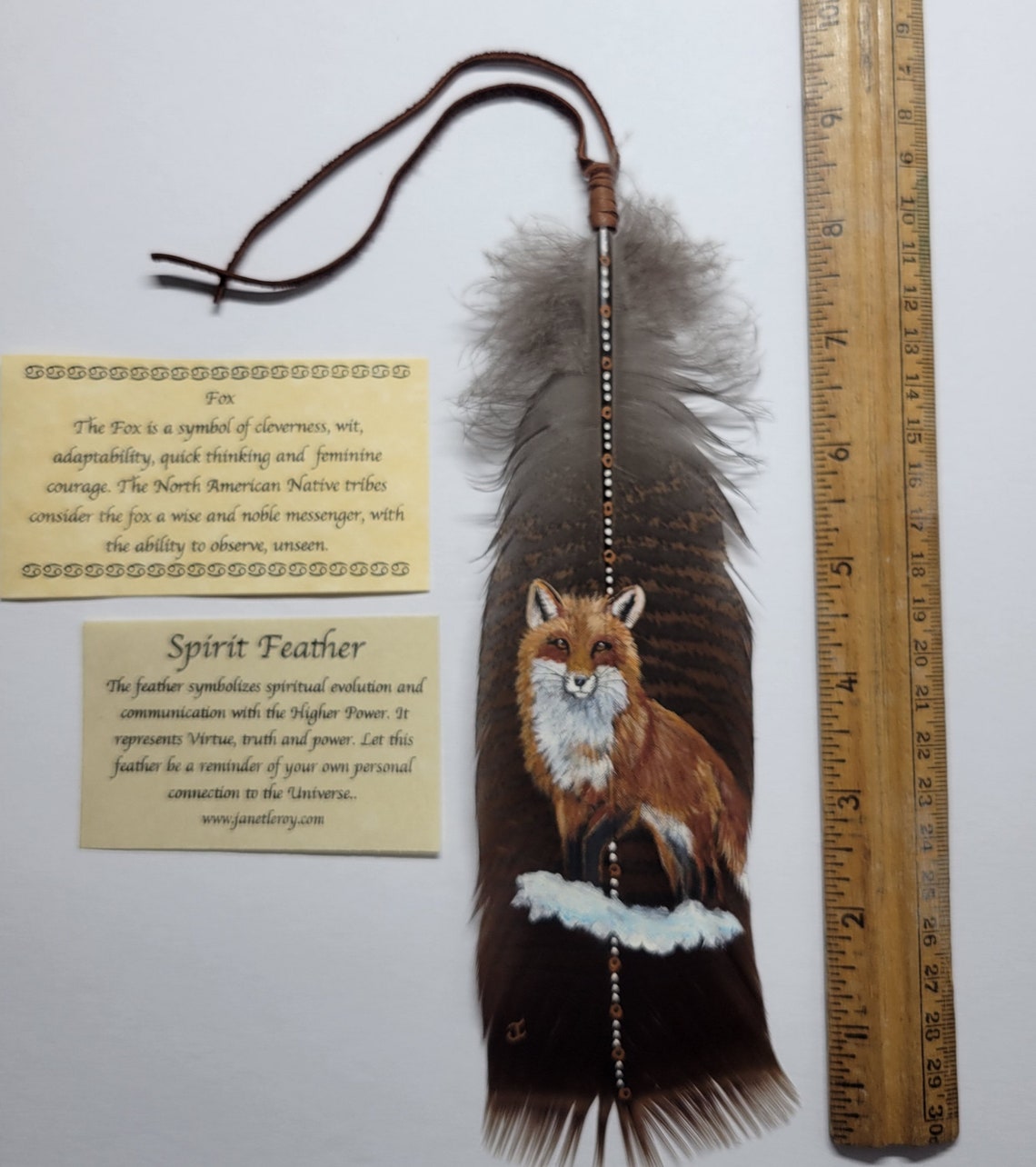 Wolf and Fox Spirit Feathers, Feather Art, Painted Feathers, Animal ...