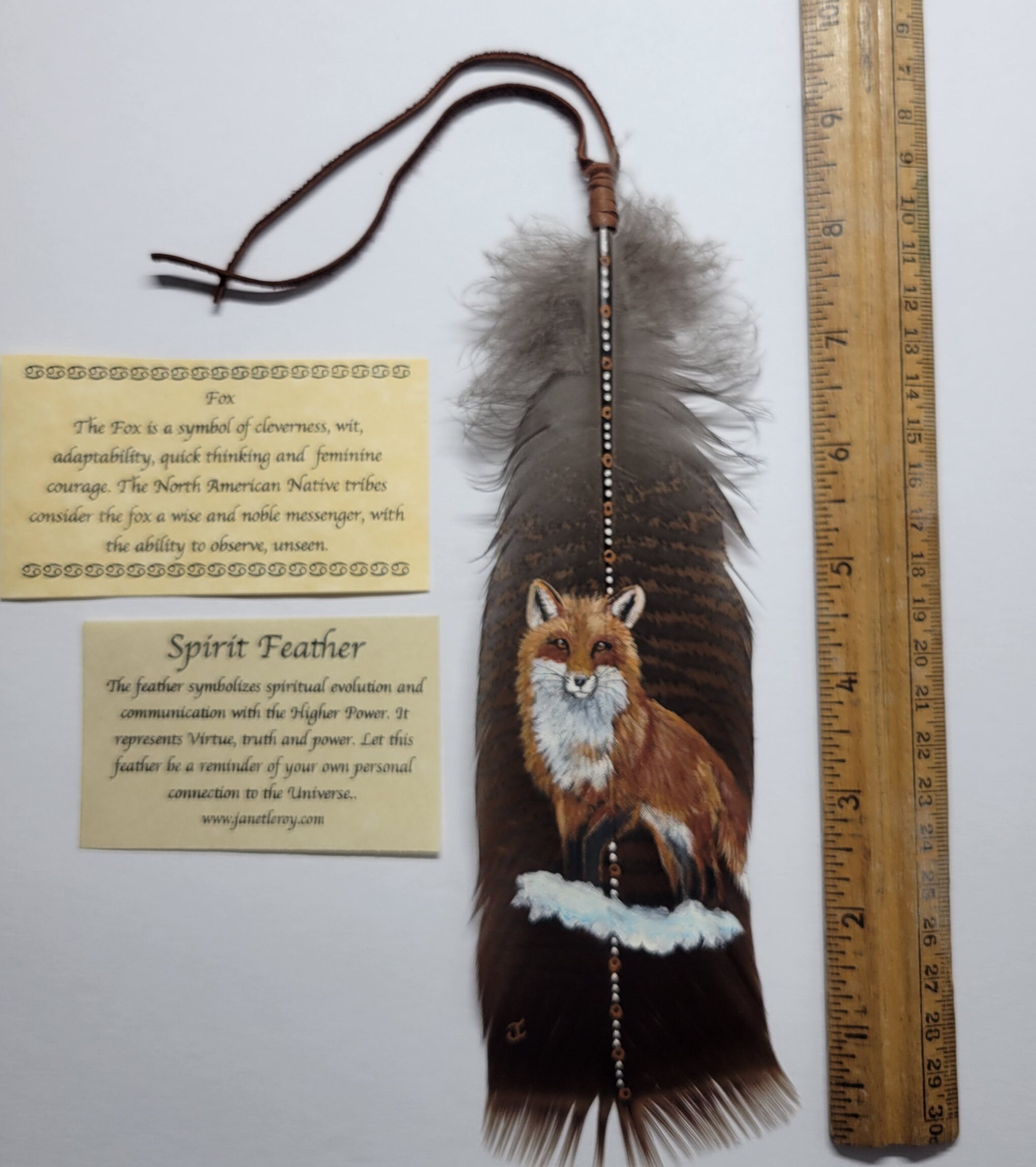 Wolf and Fox Spirit Feathers, Feather Art, Painted Feathers, Animal ...