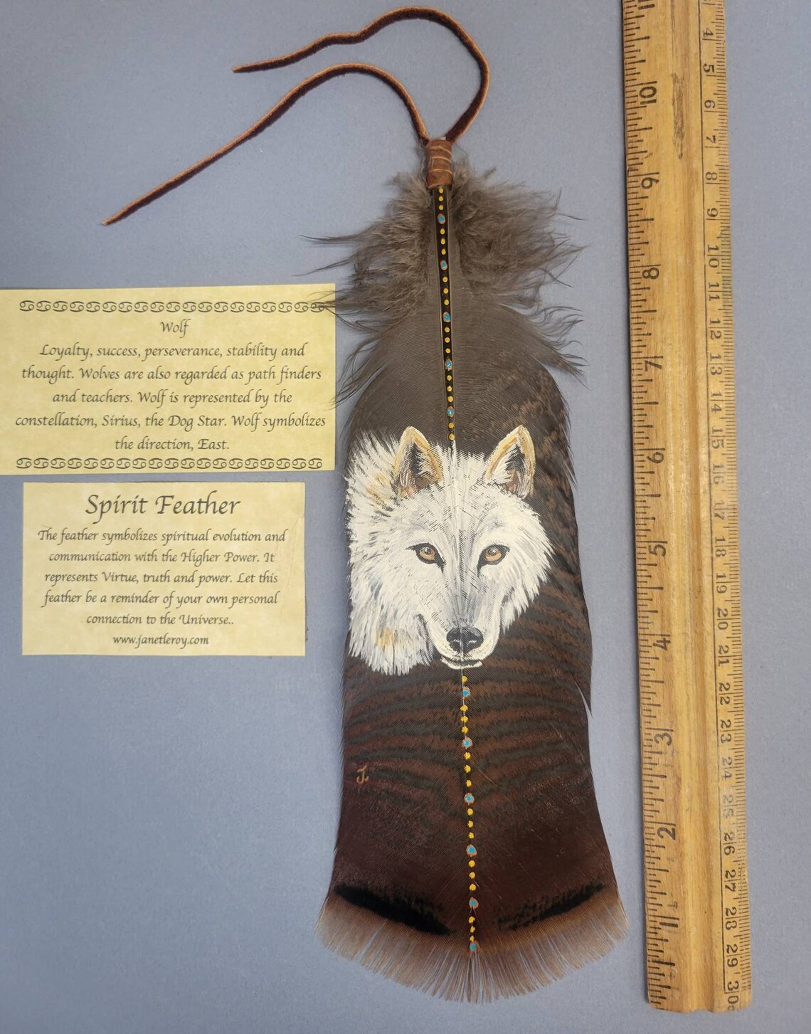 Wolf and Fox Spirit Feathers Feather Art Painted Feathers - Etsy