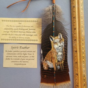 Wolf and Fox Spirit Feathers, Feather Art, Painted Feathers, Animal ...