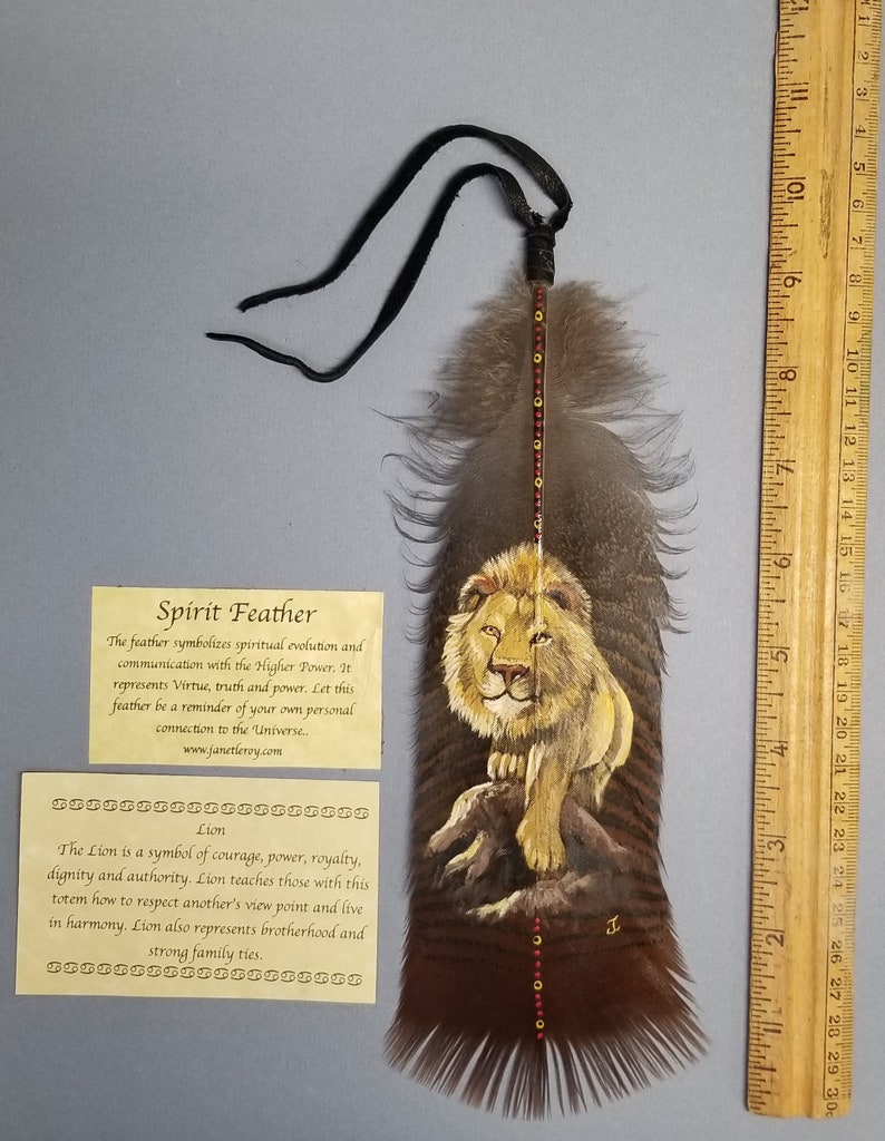 Big Cats Spirit Feather Feather Art Painted Feathers Animal | Etsy