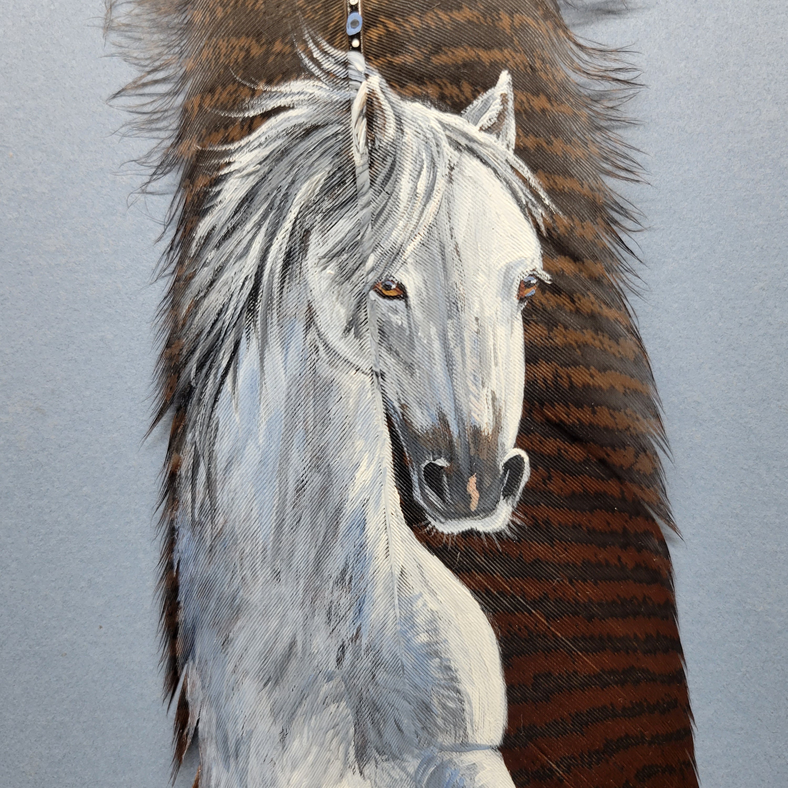 Horse Spirit Feathers, Feather Art, Painted Feathers, Animal Totems - Etsy