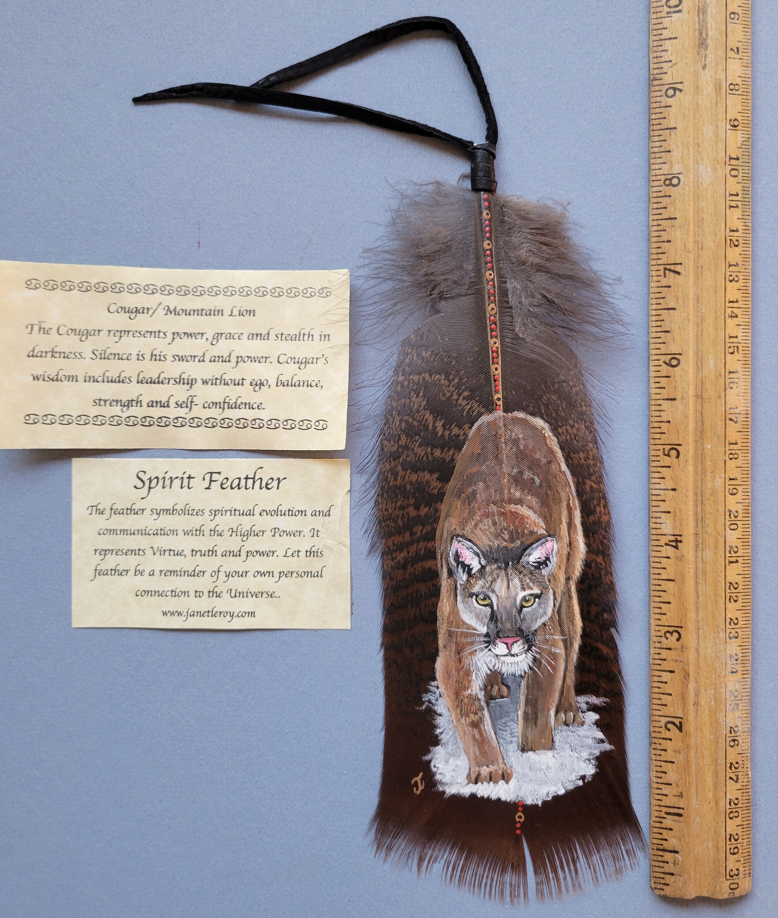 Big Cats Spirit Feather, Feather Art, Painted Feathers, Animal Totems ...
