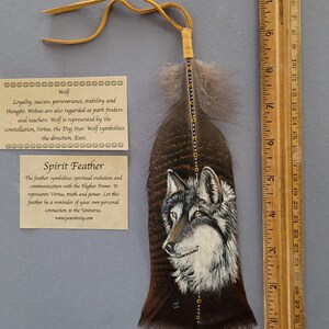 Wolf and Fox Spirit Feathers, Feather Art, Painted Feathers, Animal ...