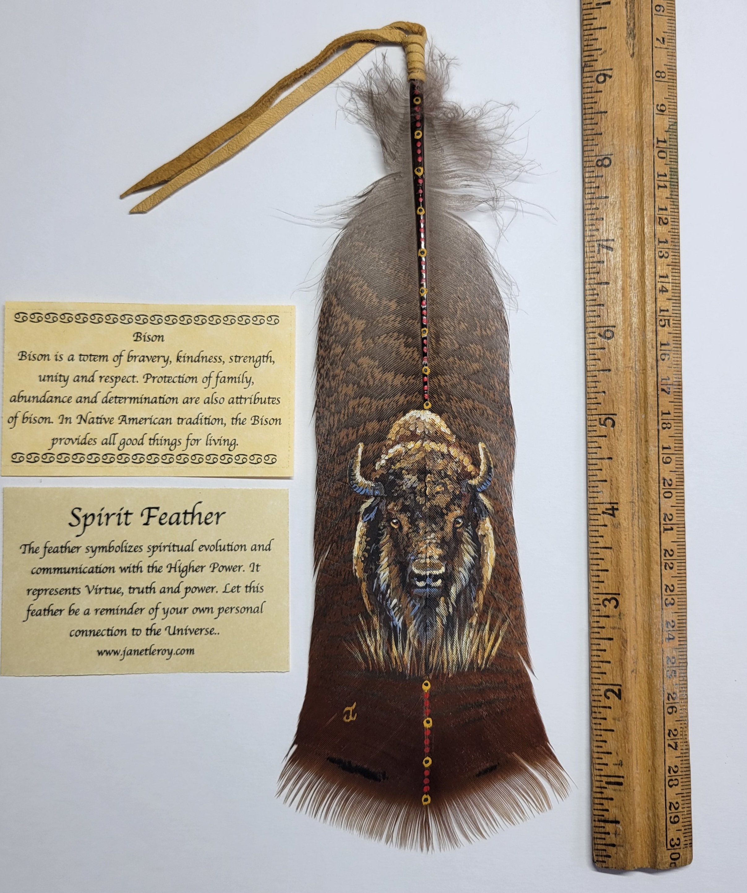 Bison Spirit Feathers Feather Art Painted Feathers Animal - Etsy