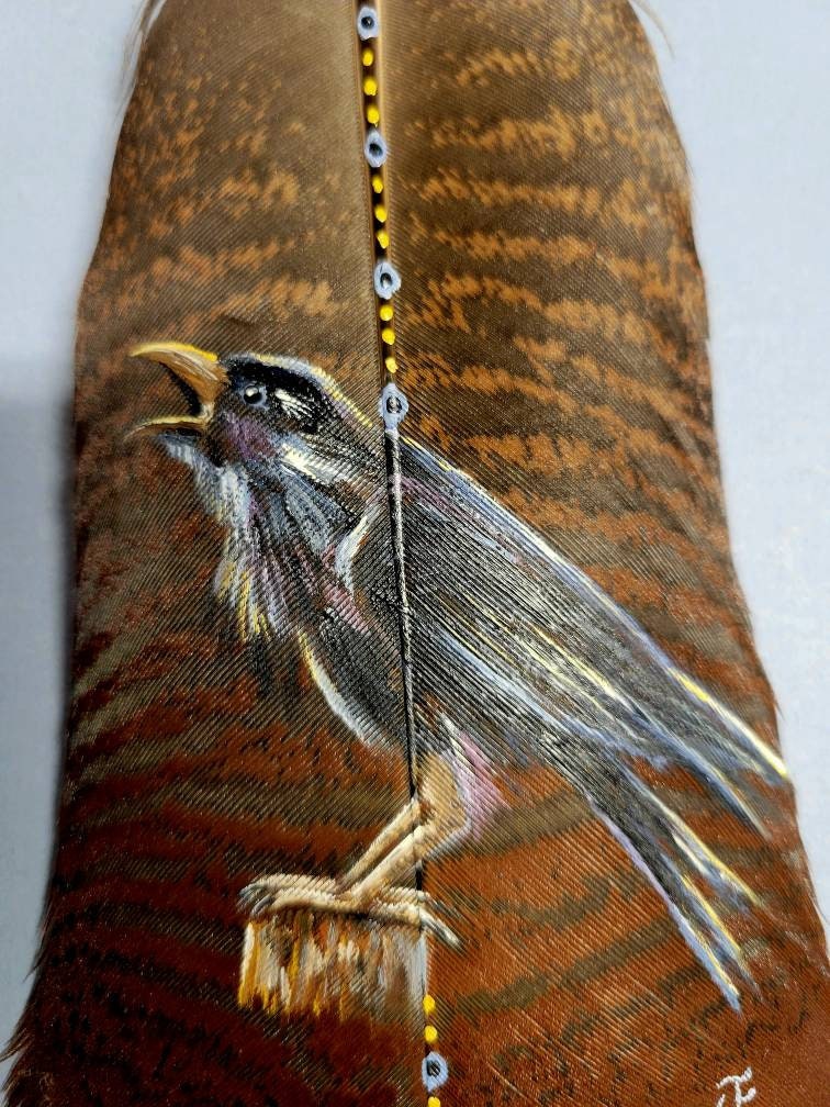 Raven Spirit Feather, Feather Art, Painted Feathers, Animal Totems - Etsy