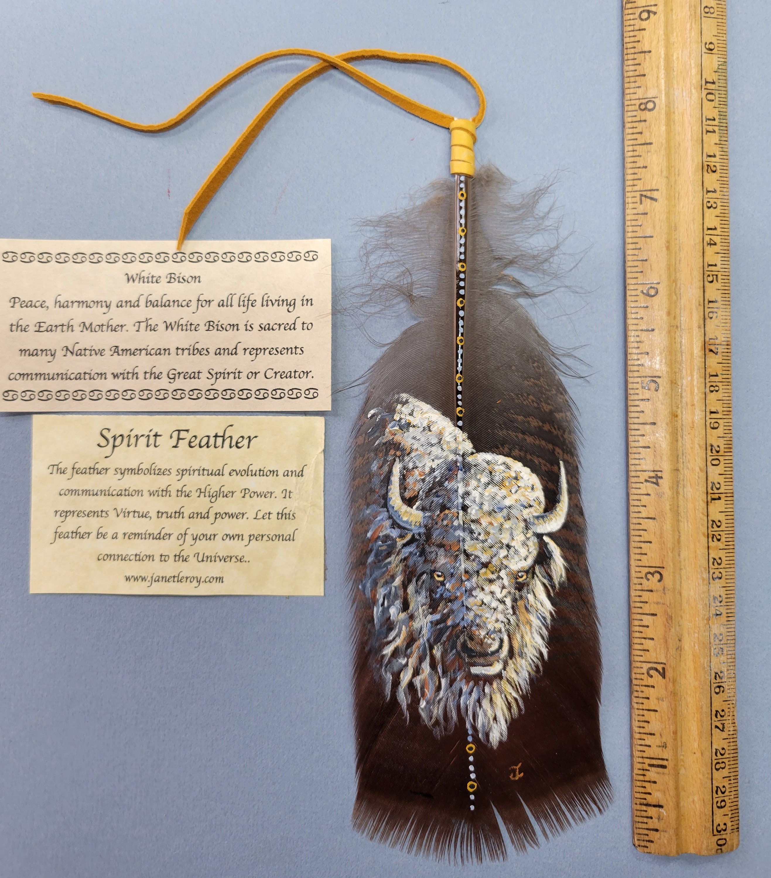 Bison Spirit Feathers, Feather Art, Painted Feathers, Animal Totems - Etsy