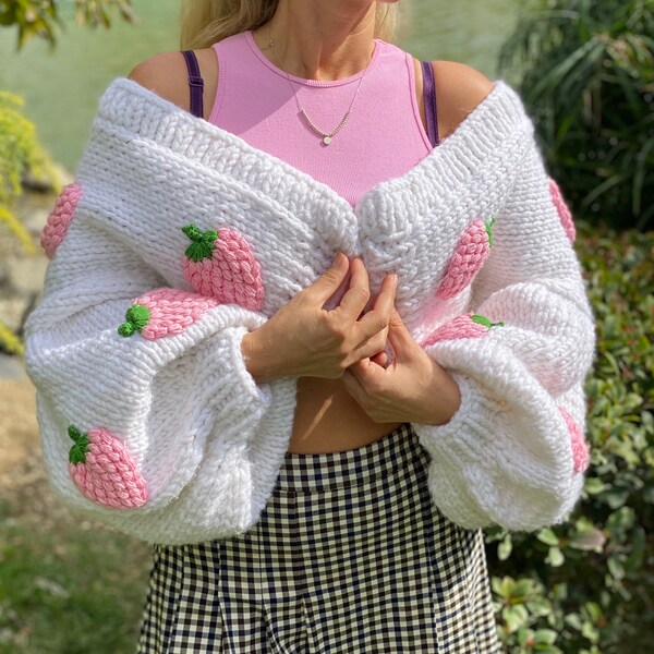 Strawberry Cardigan - Etsy