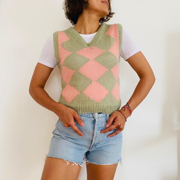 Checkered Sweater - Etsy