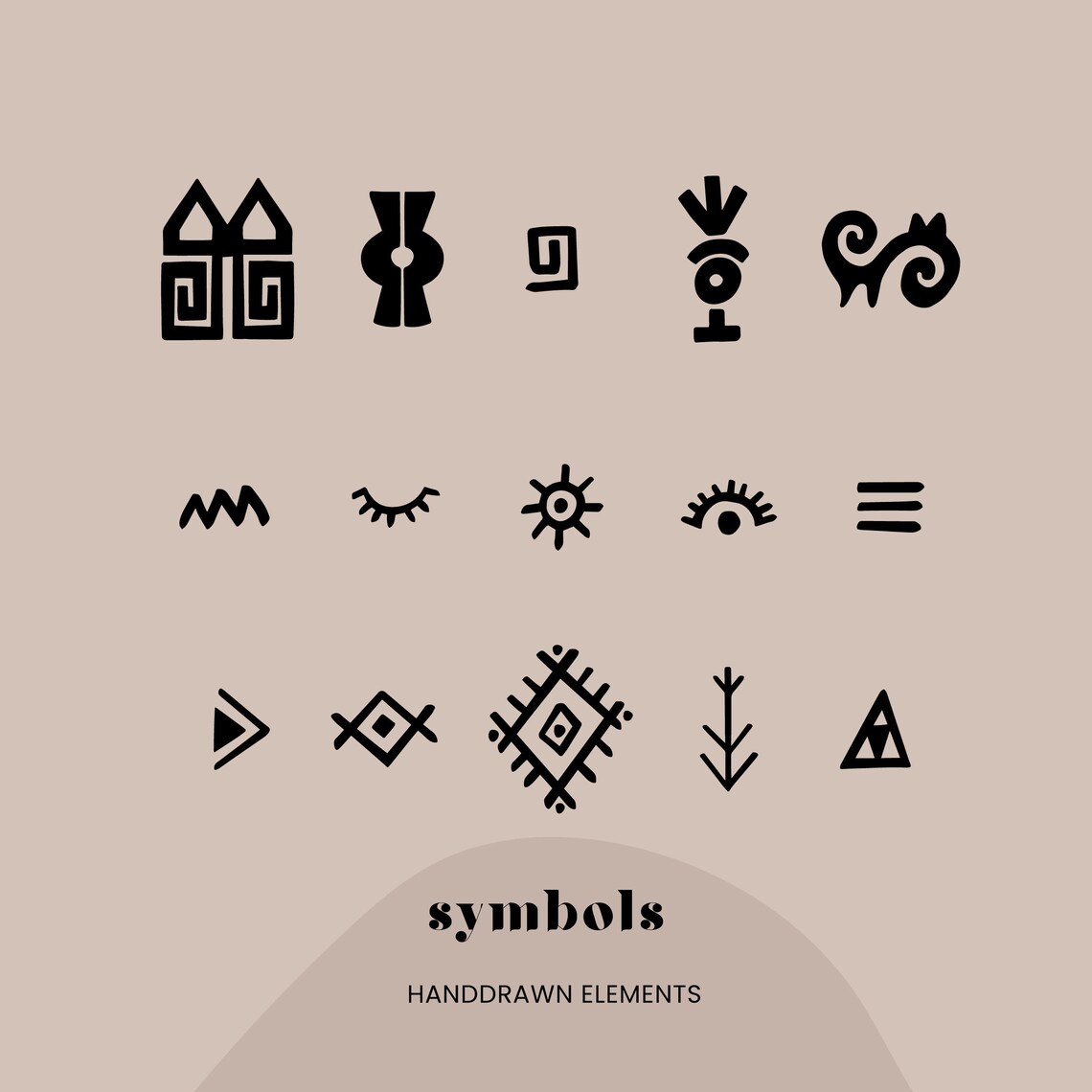 Aztec Collection Clipart Hand Painted Mythology Symbols - Etsy