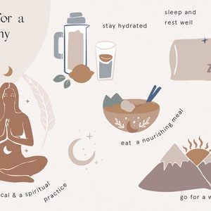 Self Care Collection Clipart, Hand Painted Yoga and Mindfulness ...