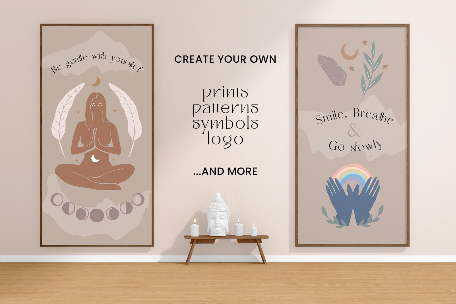 Self Care Collection Clipart, Hand Painted Yoga and Mindfulness ...
