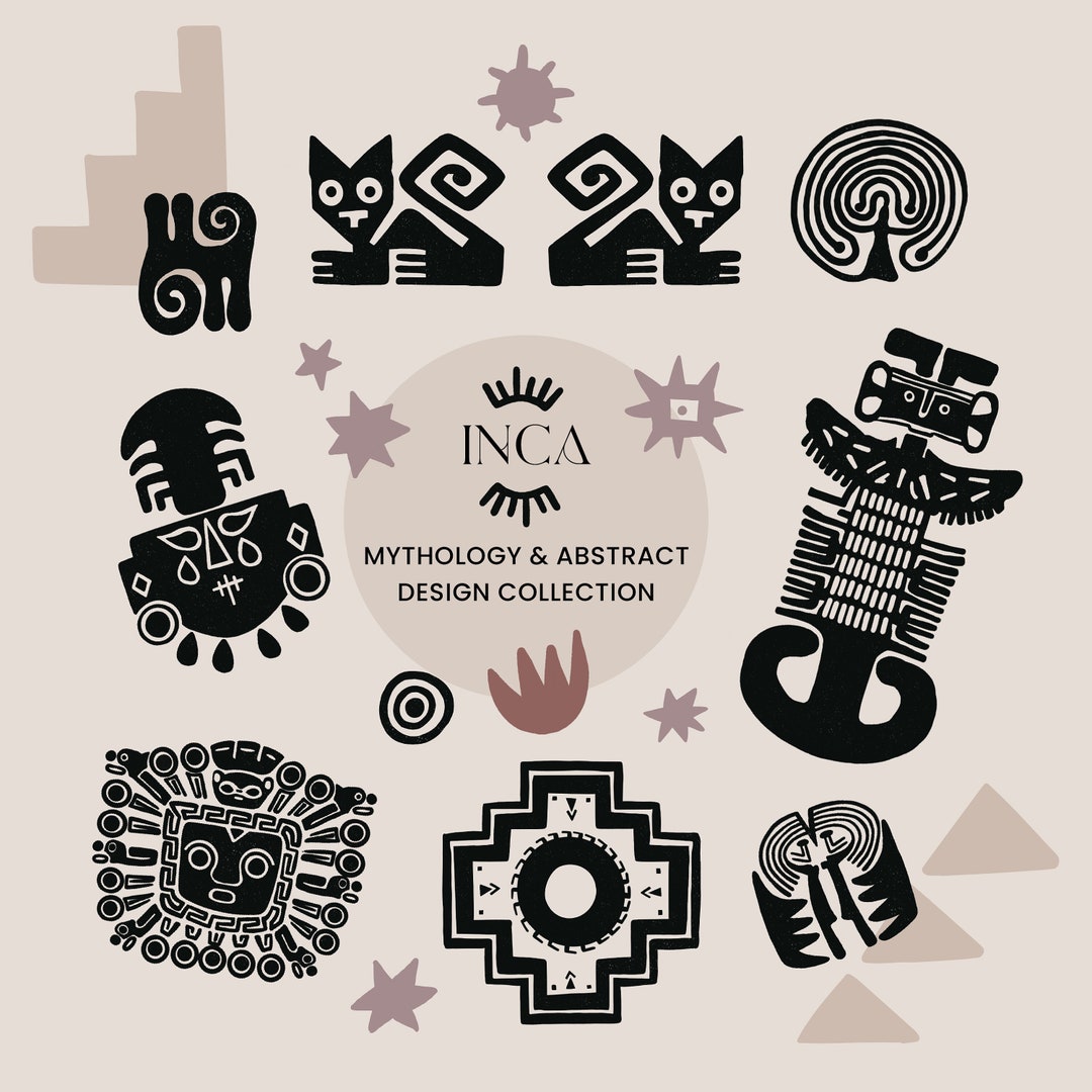 Inca Collection Clipart Hand Painted Tribal Illustrations - Etsy