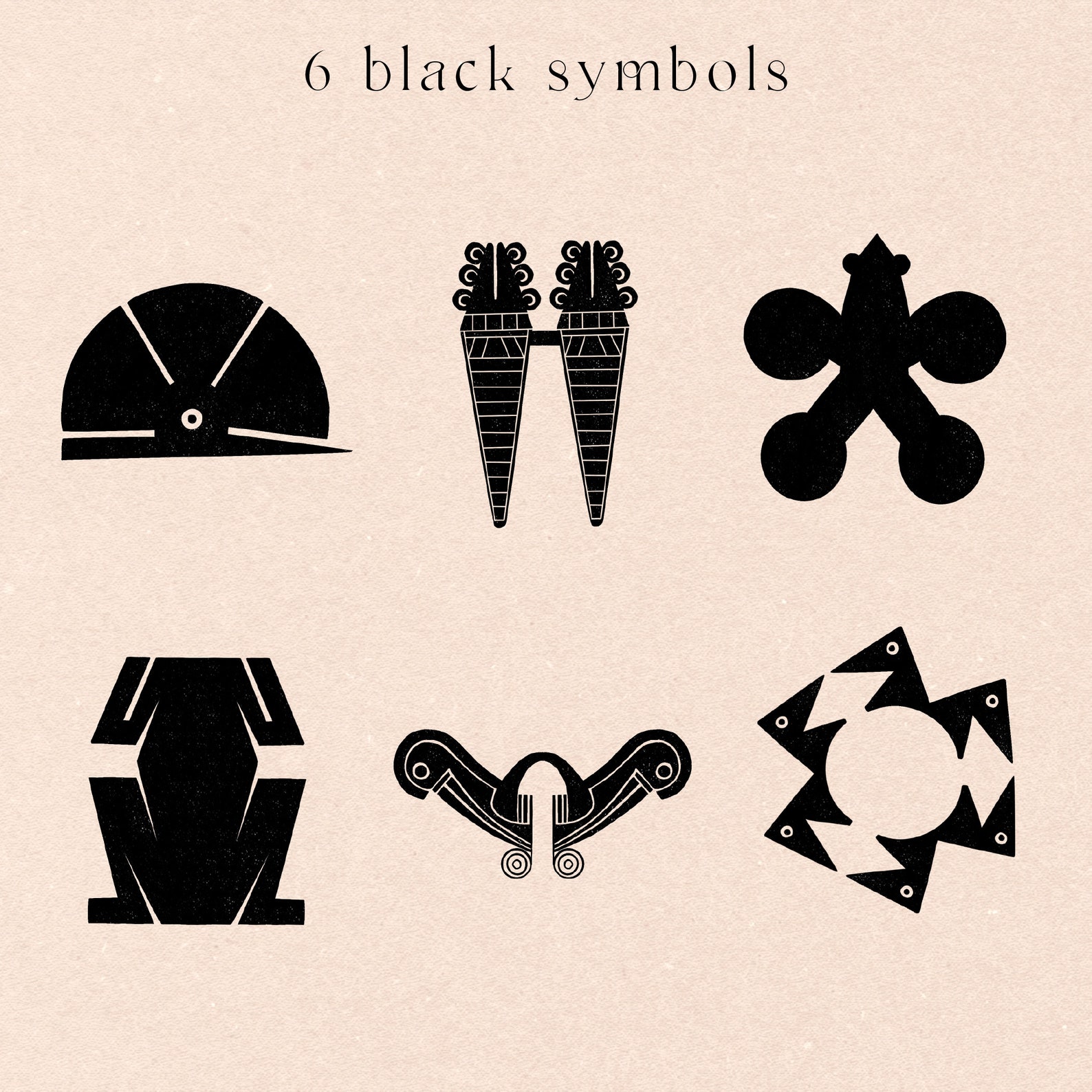 Pre-columbian Collection Clipart, Hand Painted Ancient Symbols, Ethnic ...