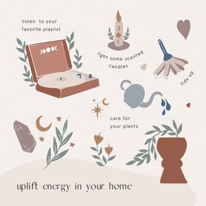 Self Care Collection Clipart Hand Painted Yoga and | Etsy