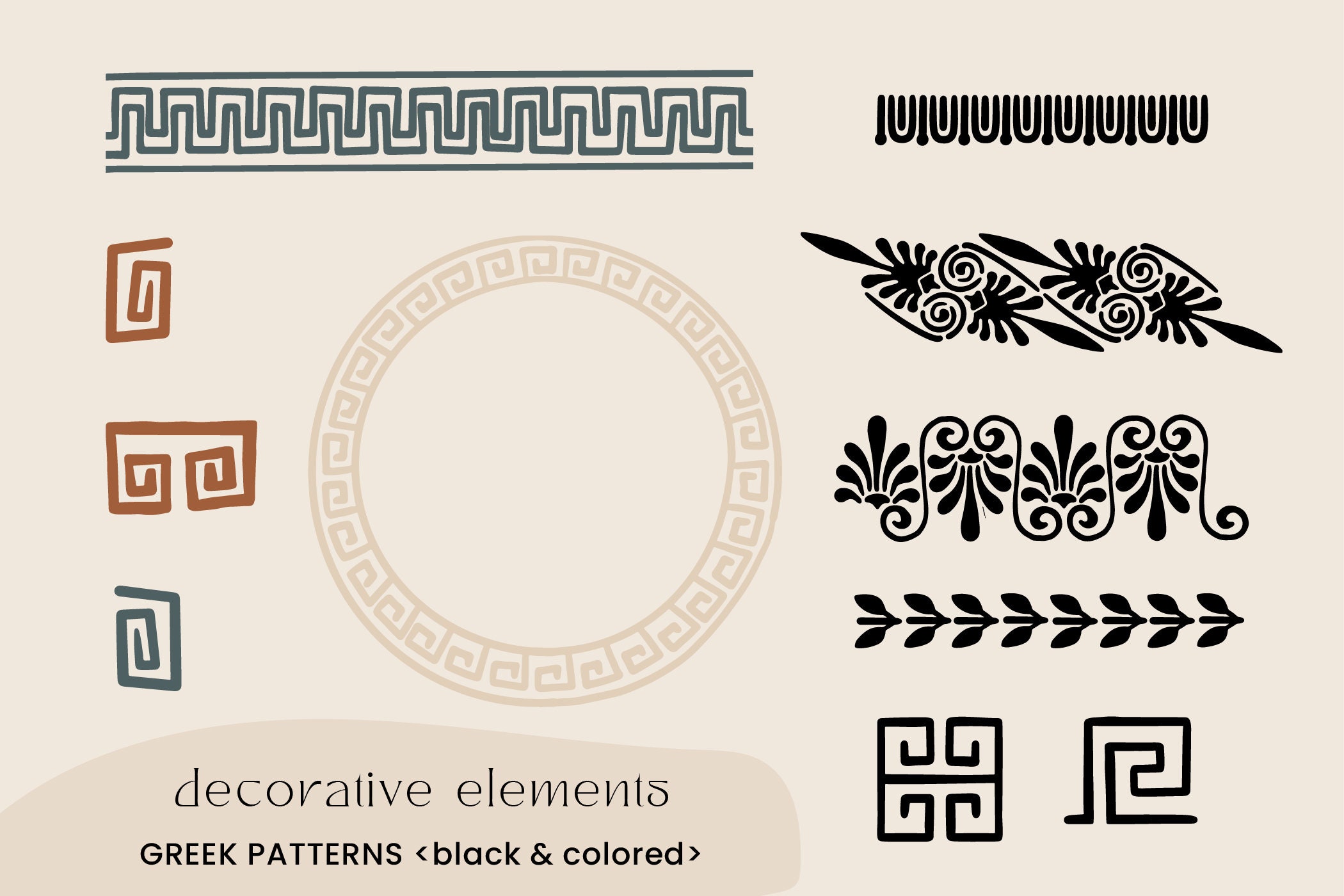 Ancient Greek Collection Clipart, Hand Painted Roman Gods, Column ...