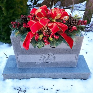 This Christmas Cemetery Saddle Has Winter Pine Greenery, Berries, and ...