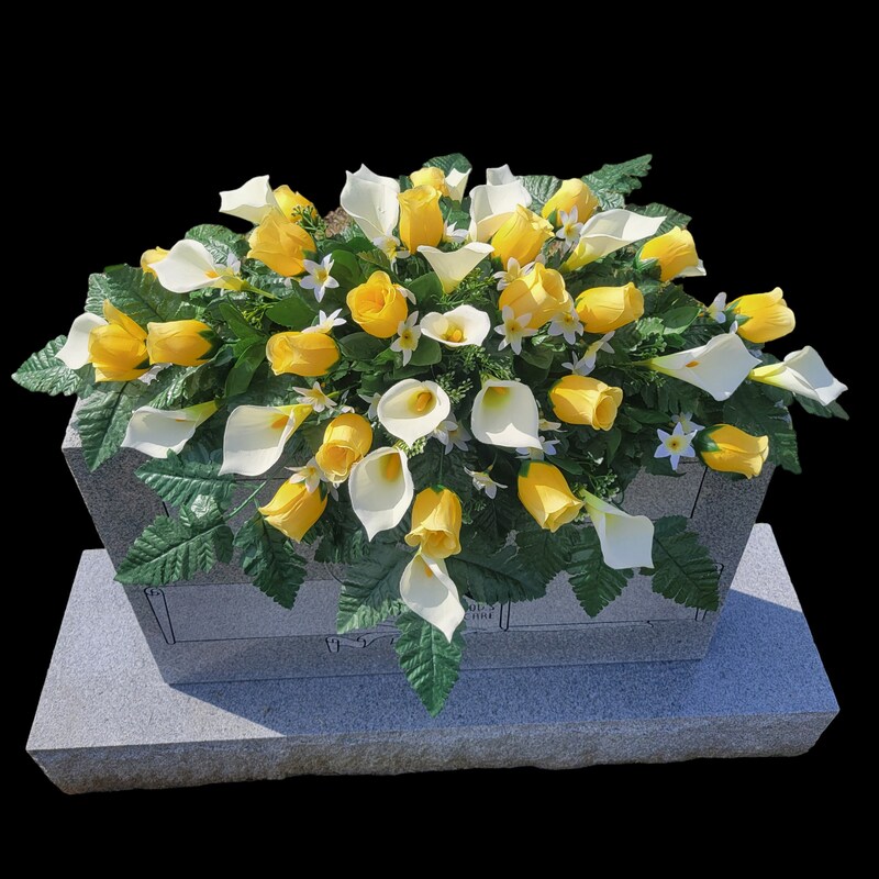 Headstone Saddle Flowers - Etsy